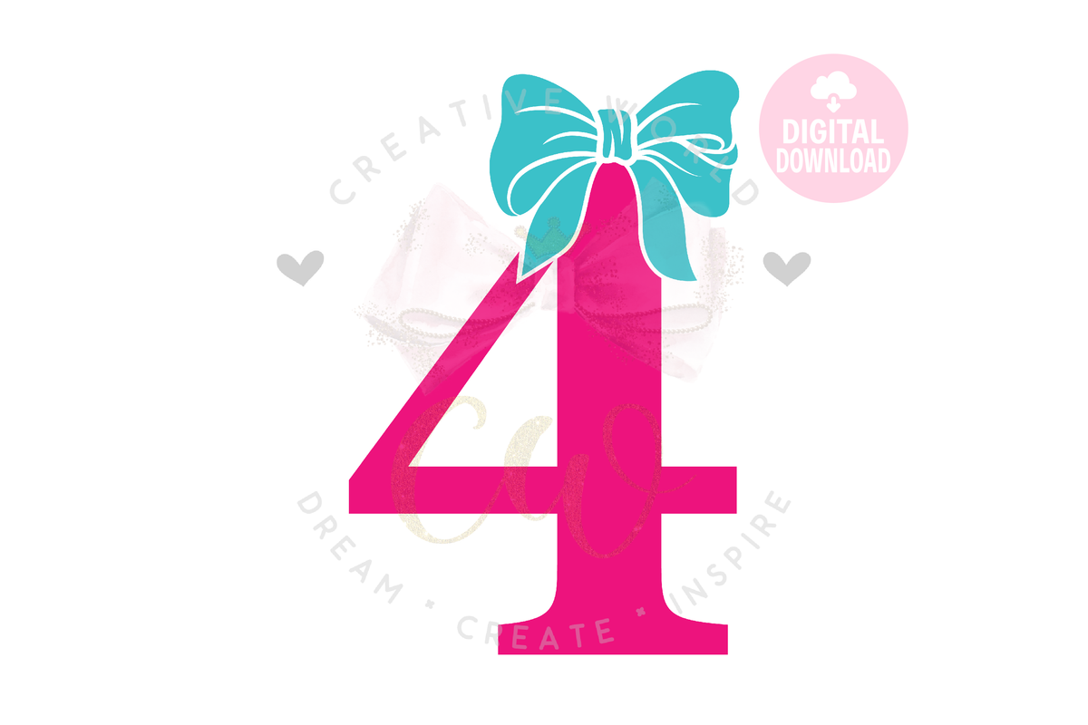 My 4th Birthday SVG | Birthday SVG | Bow Number SVG – Creative World Corp