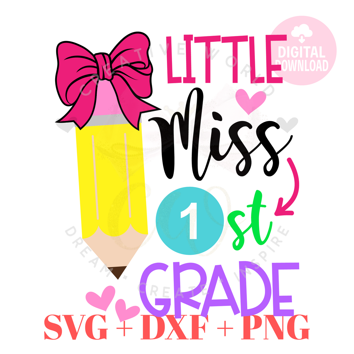 Little Miss 1st Grade svg | Back to School svg – Creative World Corp